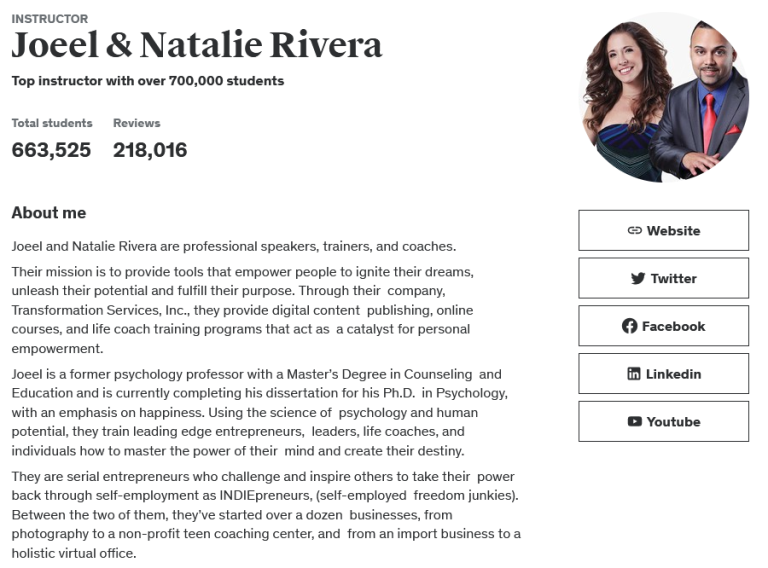 Udemy Instructor Review: Joeel & Natalie Rivera – CourseKing