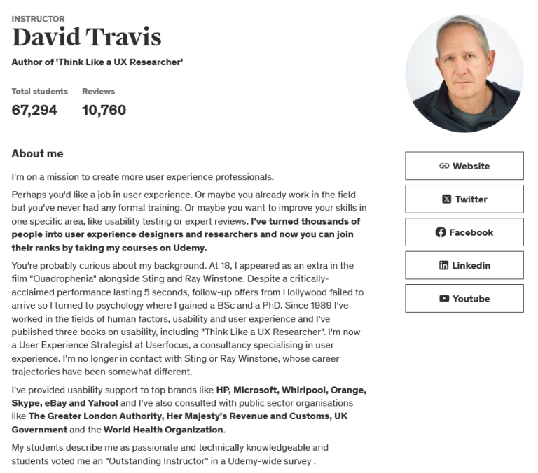 Udemy Instructor Review: David Travis – CourseKing