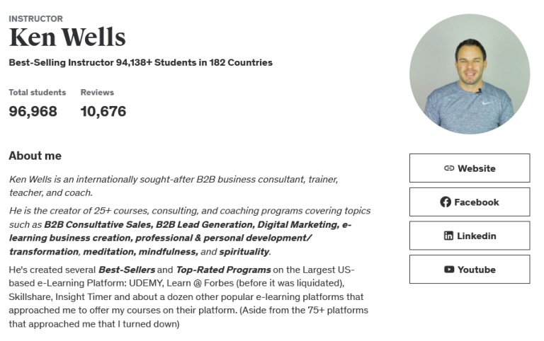 Udemy Instructor Review: Ken Wells – CourseKing