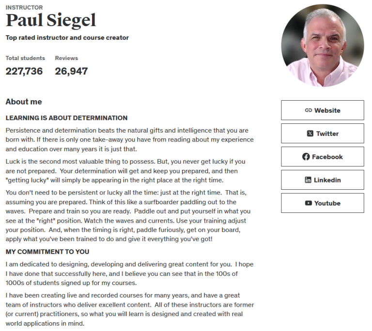 Udemy Instructor Review: Paul Siegel – CourseKing